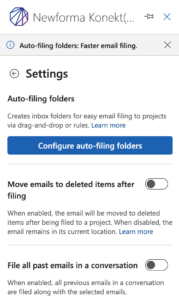 Auto-Filing Folders in Outlook - Newforma Konekt Help